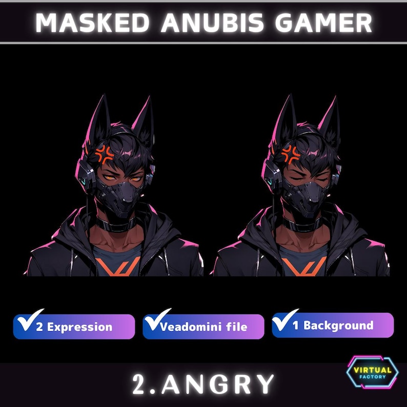 Premade Pngtuber Model Masked Anubis Boy Vtuber Model Male PNG Vtuber ...