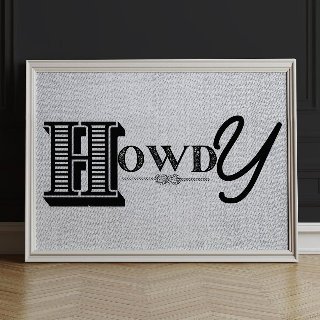 Howdy Typography Print: Western Ranch Decor - Etsy