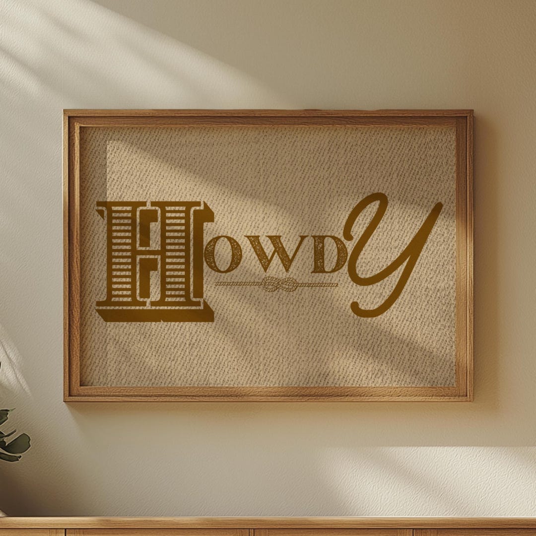 Howdy Typography Print, Western Décor, Southwestern Art Print, Type ...