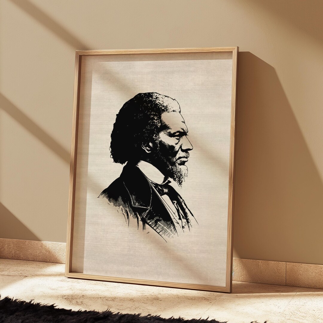 Frederick Douglass Print, Abolitionist Silhouette Wall Art, Portrait ...