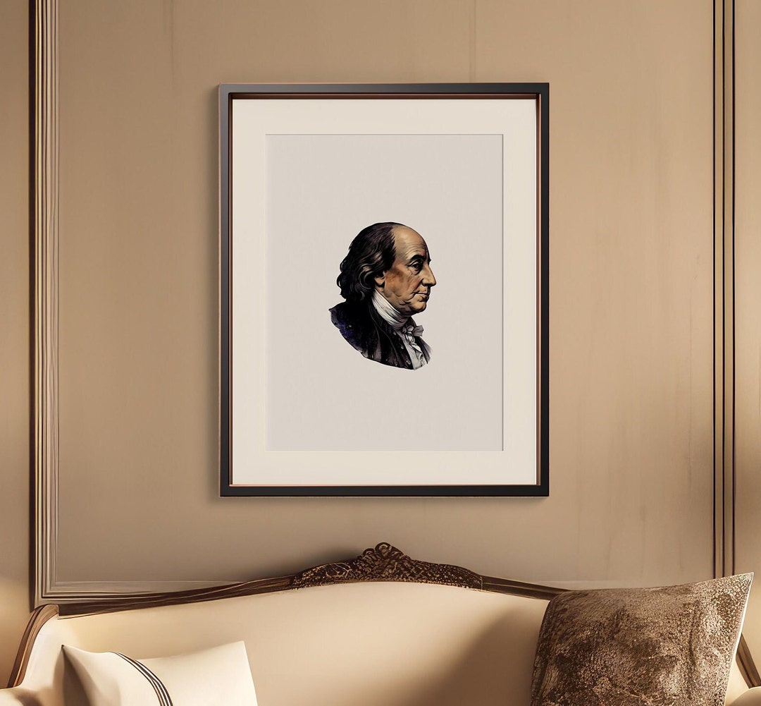 Benjamin Franklin Print, President Poster, Minimalist Wall Décor ...