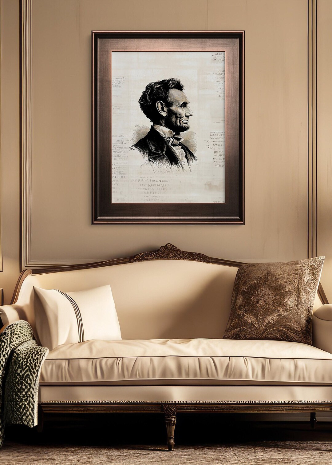 Abraham Lincoln Print, Wall Art, Art Print, Print, Poster. Wall Poster ...