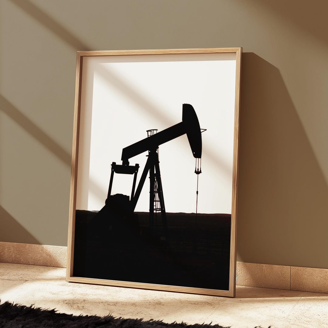 Texas Oil Rig Print: Vintage Sunset Wall Art - Etsy