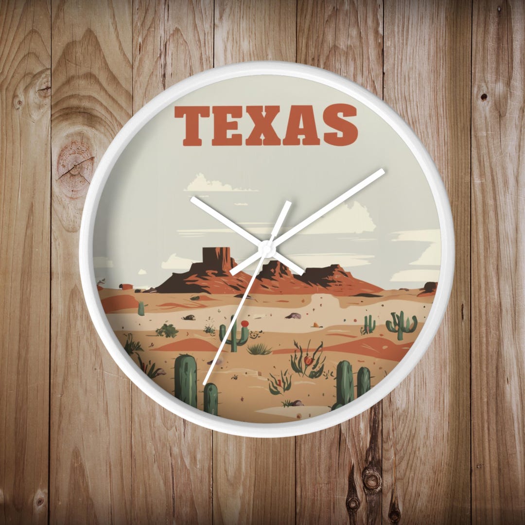 Retro Texas Wall Clock: Vintage Southwest Decor (10"x10") - Etsy