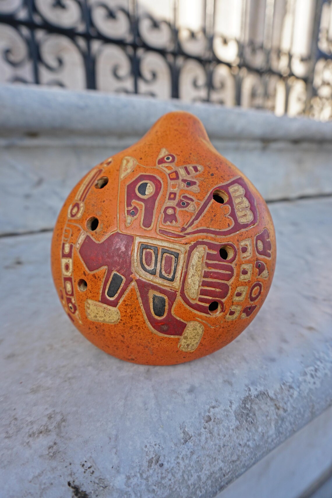 Peruvian Bird Warrior Ocarina / Clay Whistle Flute Ocarina / Inca ...