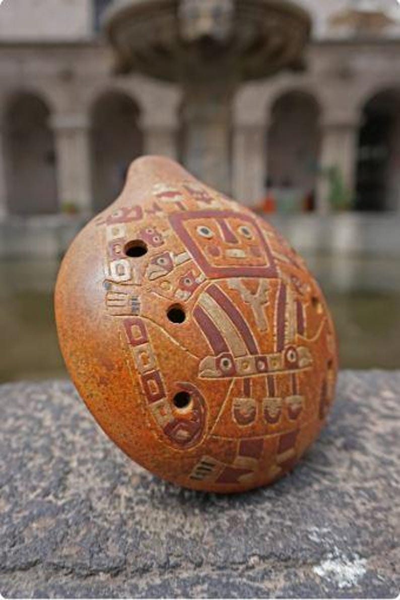 Peruvian Viracocha Ocarina / Ocarina Clay Whistle Flute Andean ...