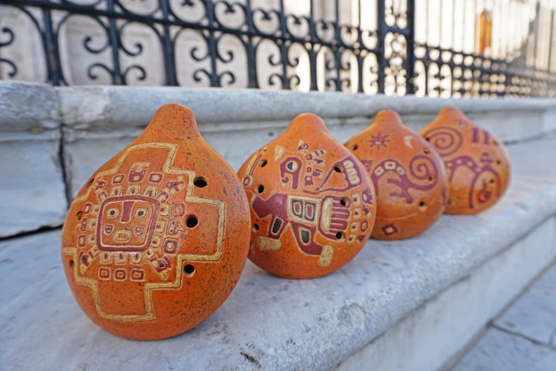 Peruvian Bird Warrior Ocarina / Clay Whistle Flute Ocarina / Inca ...