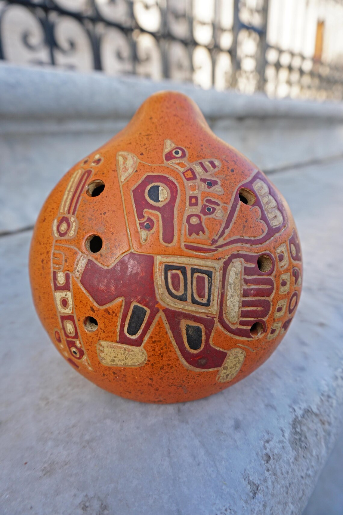 Peruvian Bird Warrior Ocarina / Clay Whistle Flute Ocarina / Inca ...