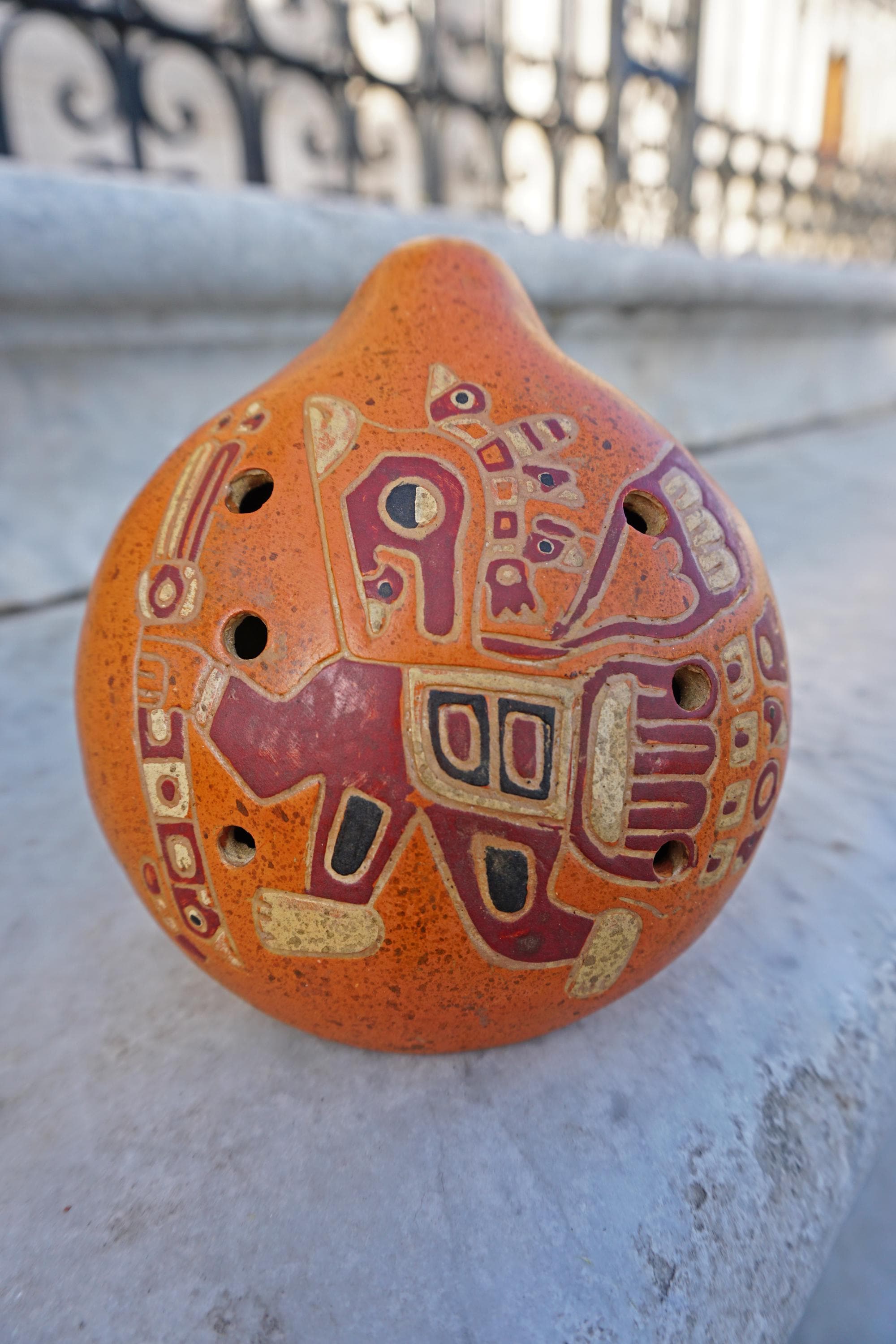 Peruvian Bird Warrior Ocarina / Clay Whistle Flute Ocarina / Inca ...