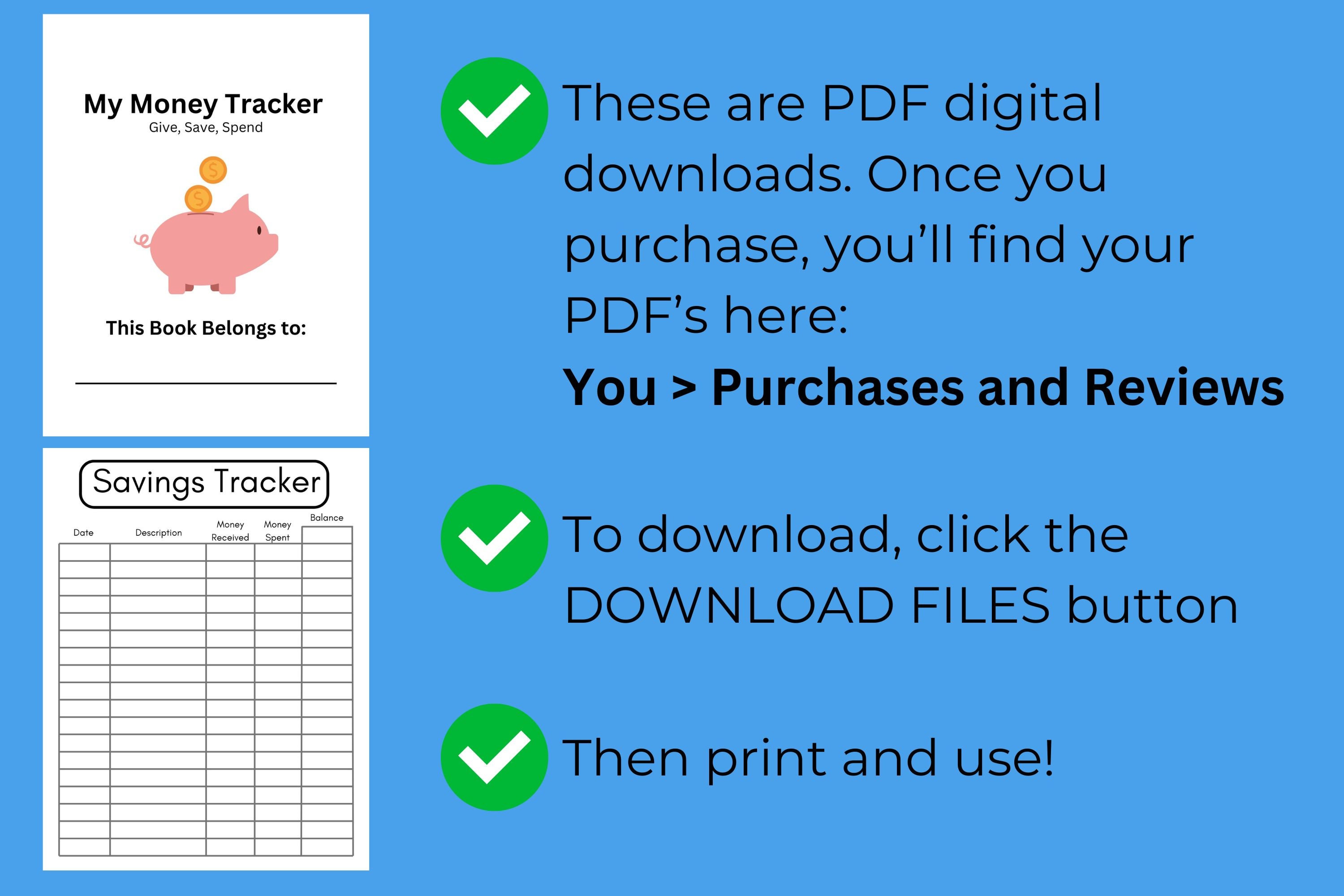 Children's Digital Money Log Planner Download | Kids Money Management ...