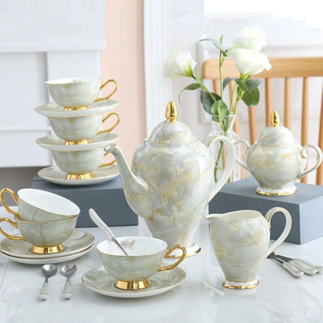 Light Luxury Ceramic Coffee Set Ceramic Coffee Cup and Saucer Creative ...