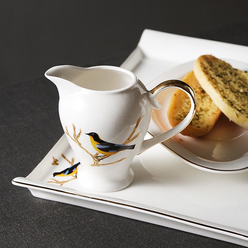 British Ceramic Coffee Set Light Luxury Afternoon Tea Set Ceramic Coffee Cup and Saucer European ...