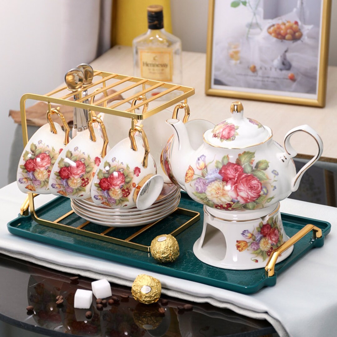 British Afternoon Tea Set European Ceramic Coffee Set Ceramic Coffee Cup and Saucer Set Tea ...