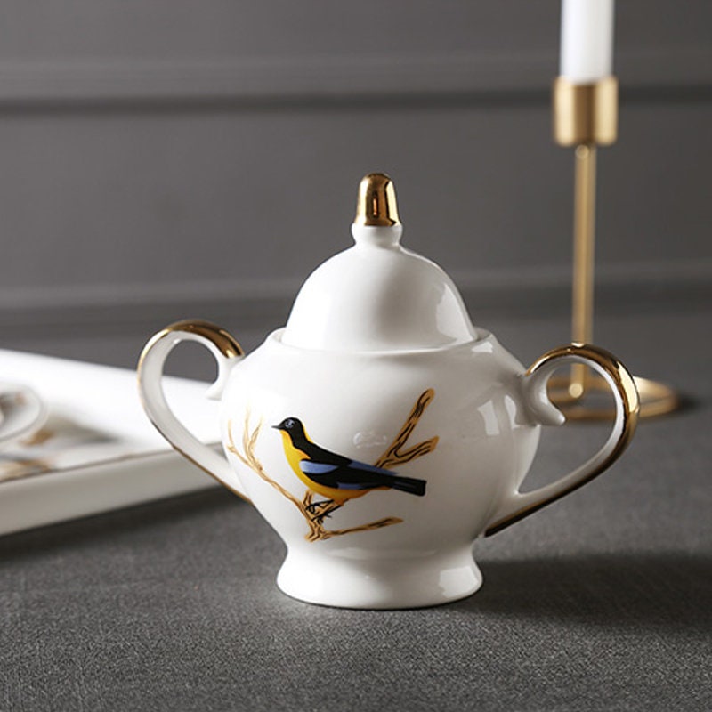 British Ceramic Coffee Set Light Luxury Afternoon Tea Set Ceramic Coffee Cup and Saucer European ...