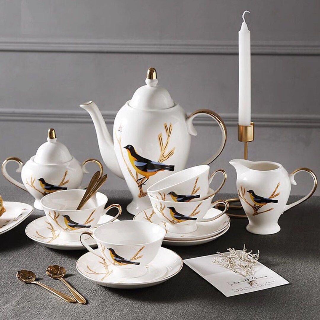 British Ceramic Coffee Set Light Luxury Afternoon Tea Set Ceramic ...