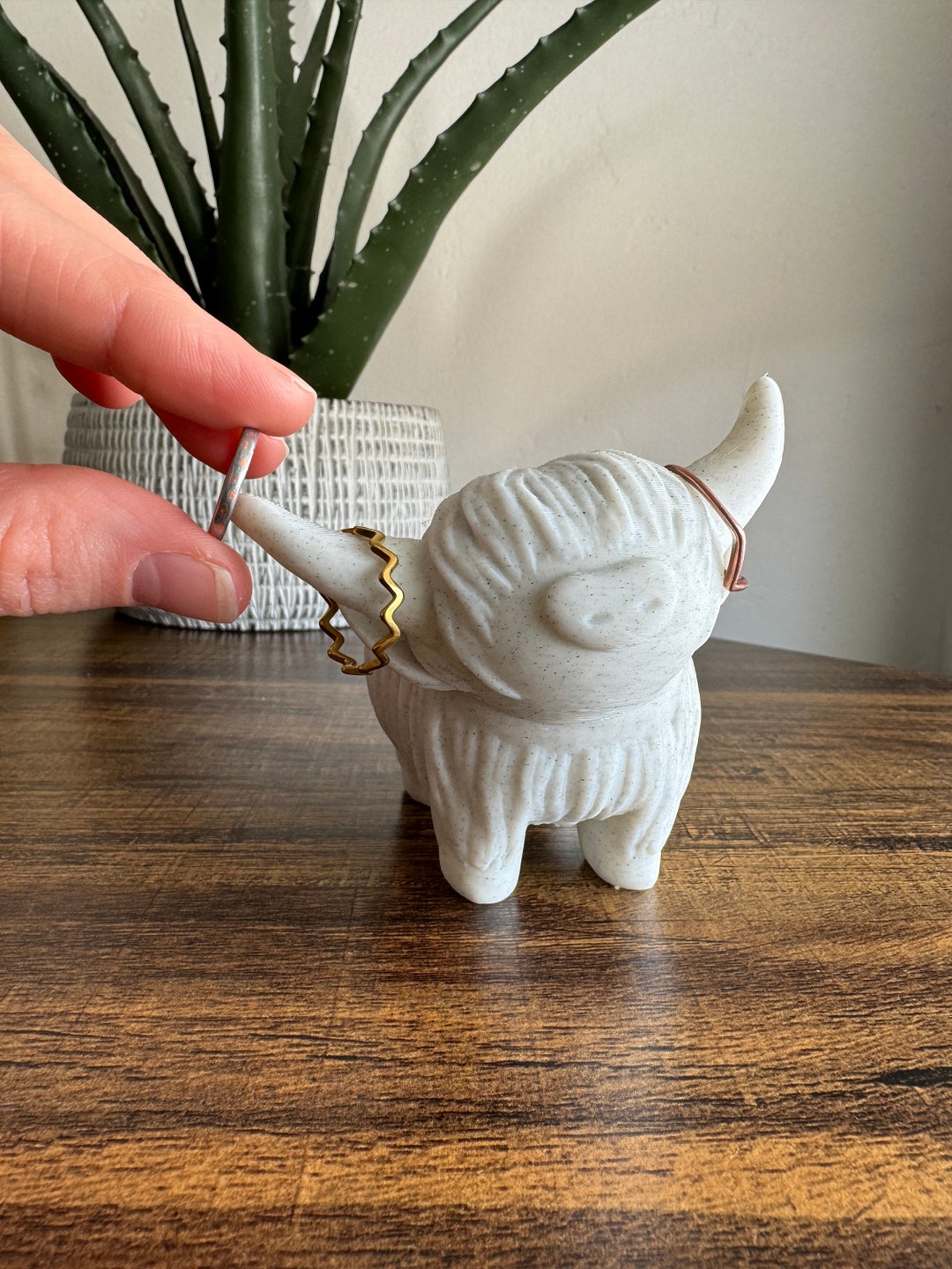 3D Printed Highland Cow Ring Holder: Farmhouse Jewelry Organizer - Etsy