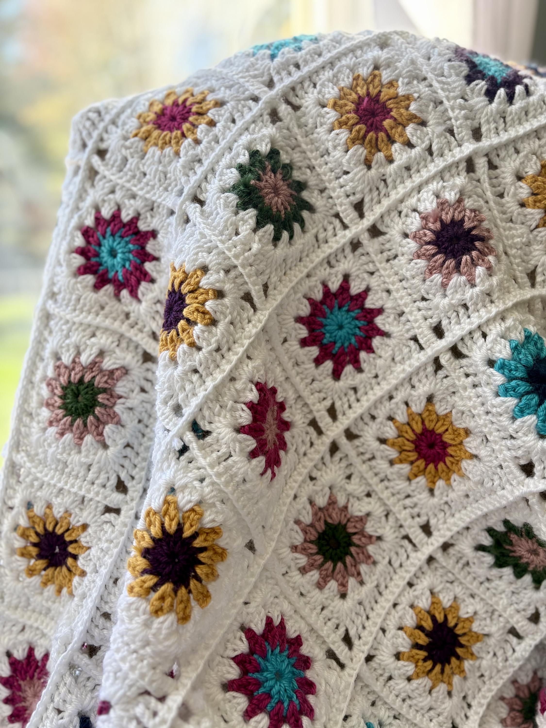 Floral Granny Square Afghan Crochet Pattern: Margie’s Magical Garden ...