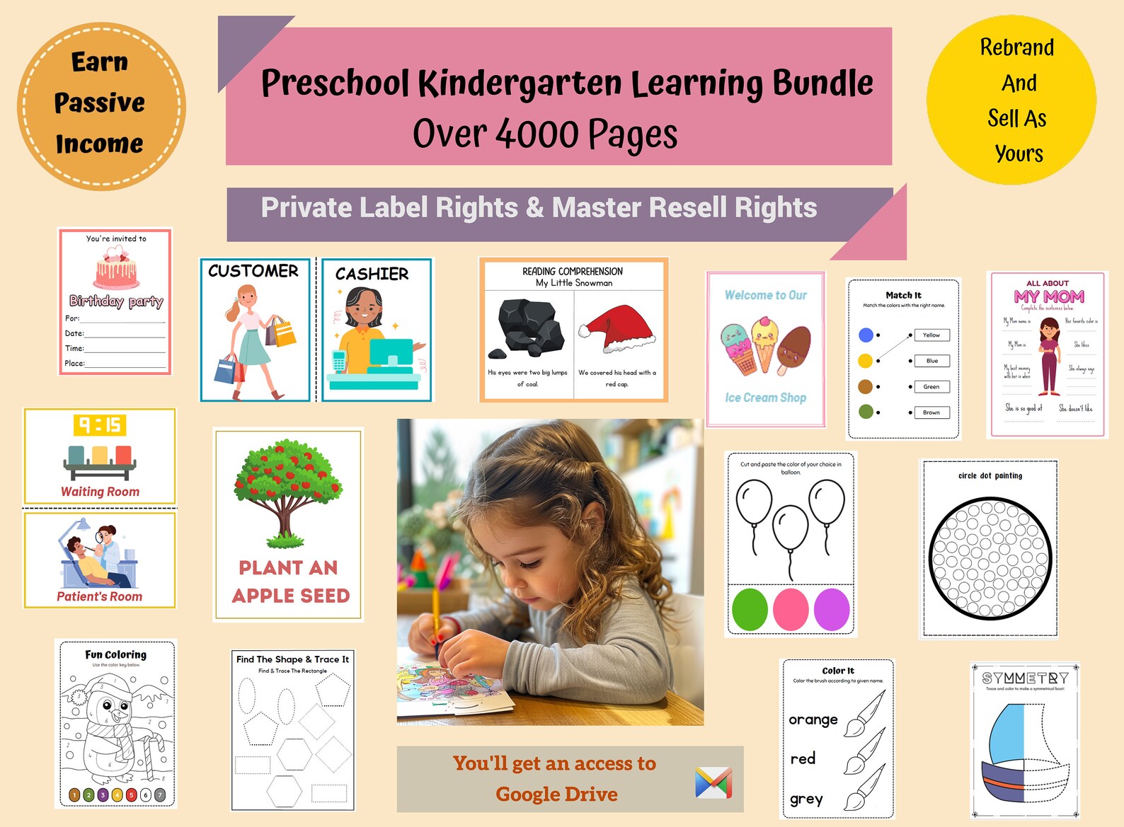 Preschool Kindergarten Learning Bundle, 4000+ Pages, Coloring, Numbers ...