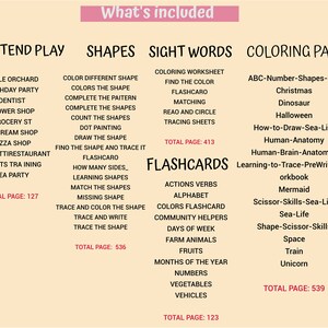 Preschool Kindergarten Learning Bundle, 4000+ Pages, Coloring, Numbers ...