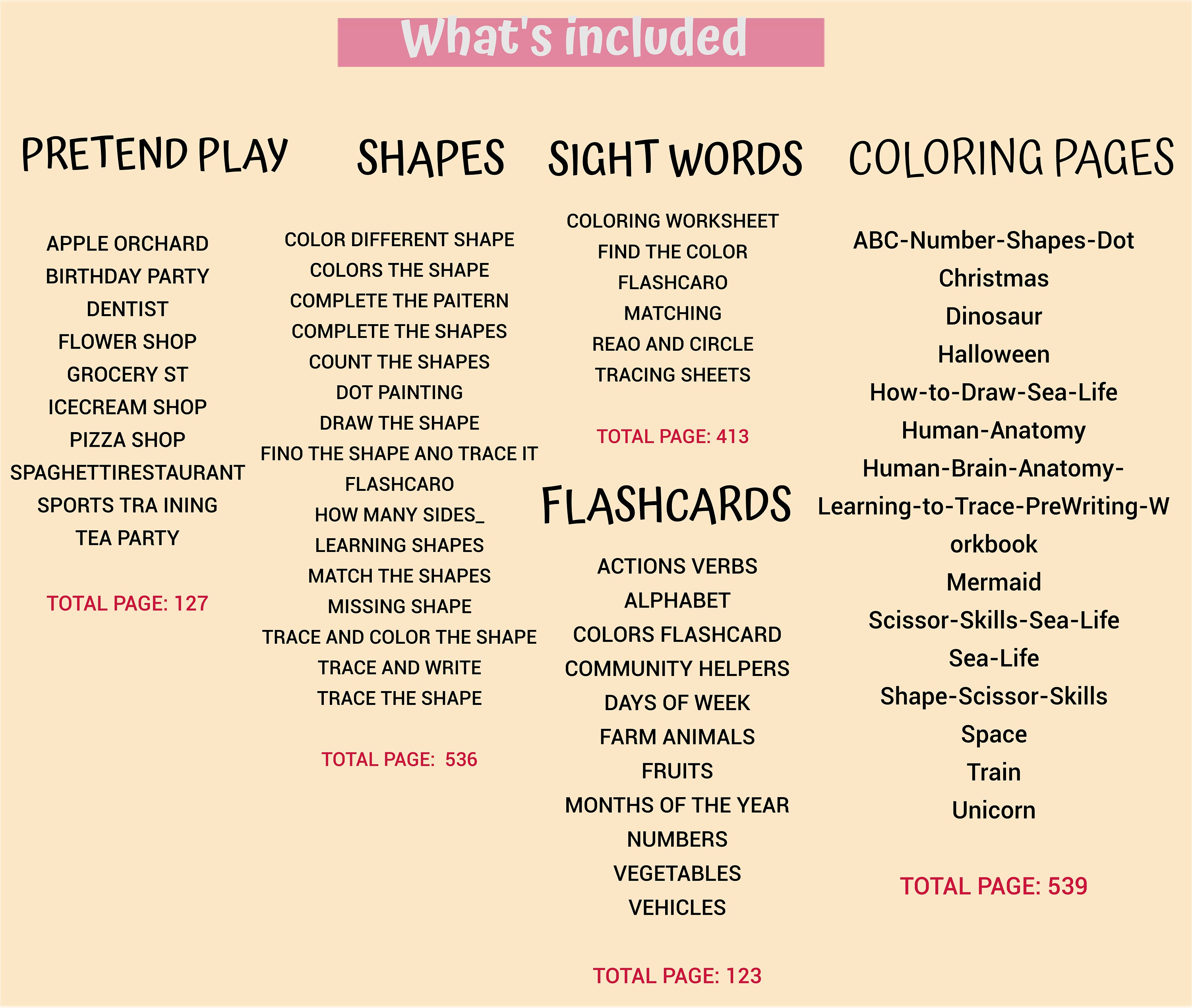 Preschool Kindergarten Learning Bundle, 4000+ Pages, Coloring, Numbers ...