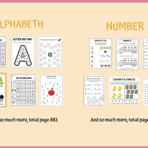 Preschool Kindergarten Learning Bundle, 4000+ Pages, Coloring, Numbers ...
