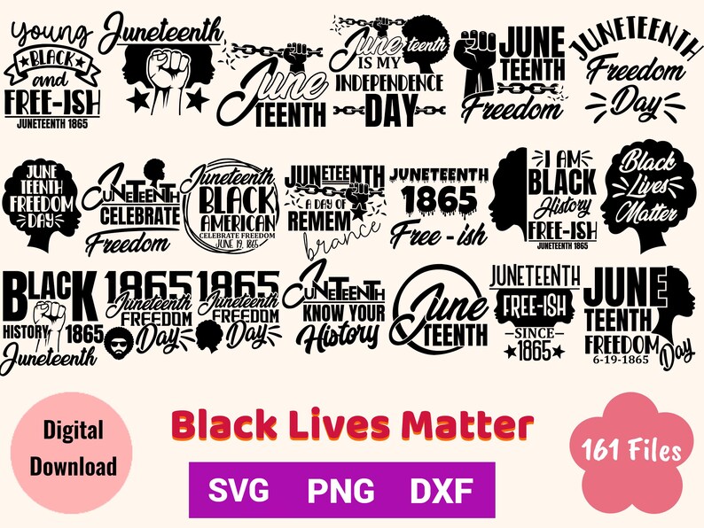 162 Files Black Lives Matter Bundle PNG SVG DXF Graphic Designs ...