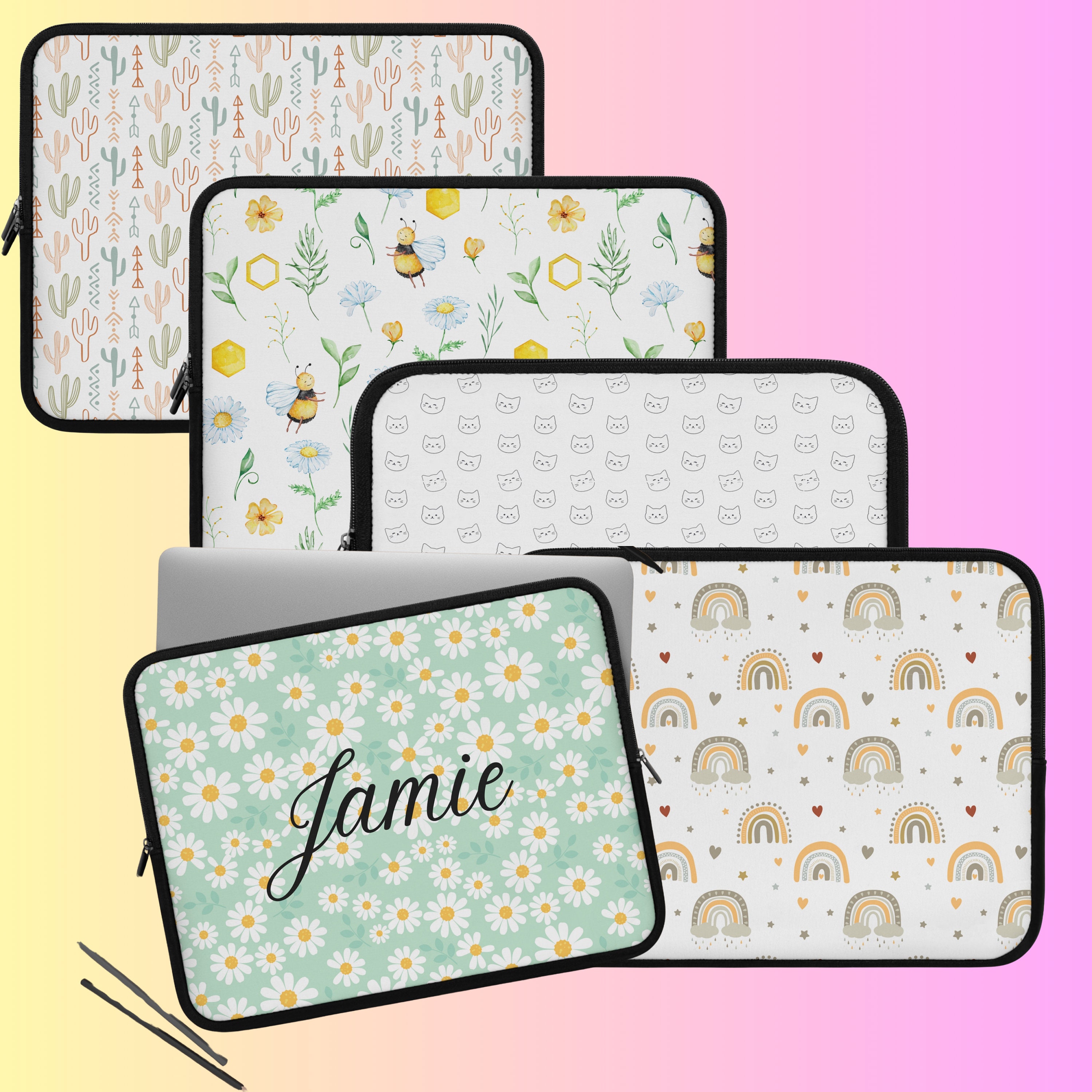 Cute Laptop Sleeve, Custom Laptop Sleeve, Personalized Laptop Cover ...