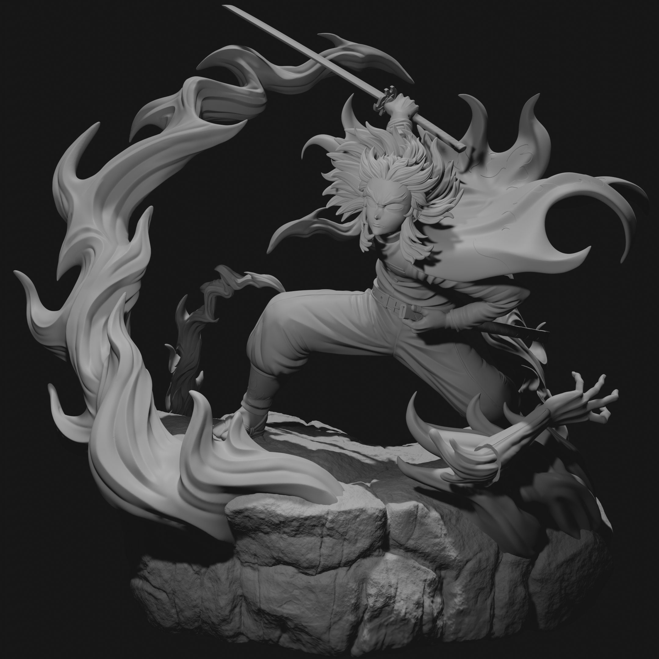 DEMON SLAYER Rengoku STL for 3D Print - Etsy