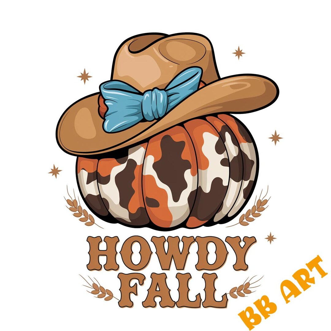 Howdy Fall Western Pumpkin Png Sublimation, Fall Cowhide Pumpkin, Fall ...