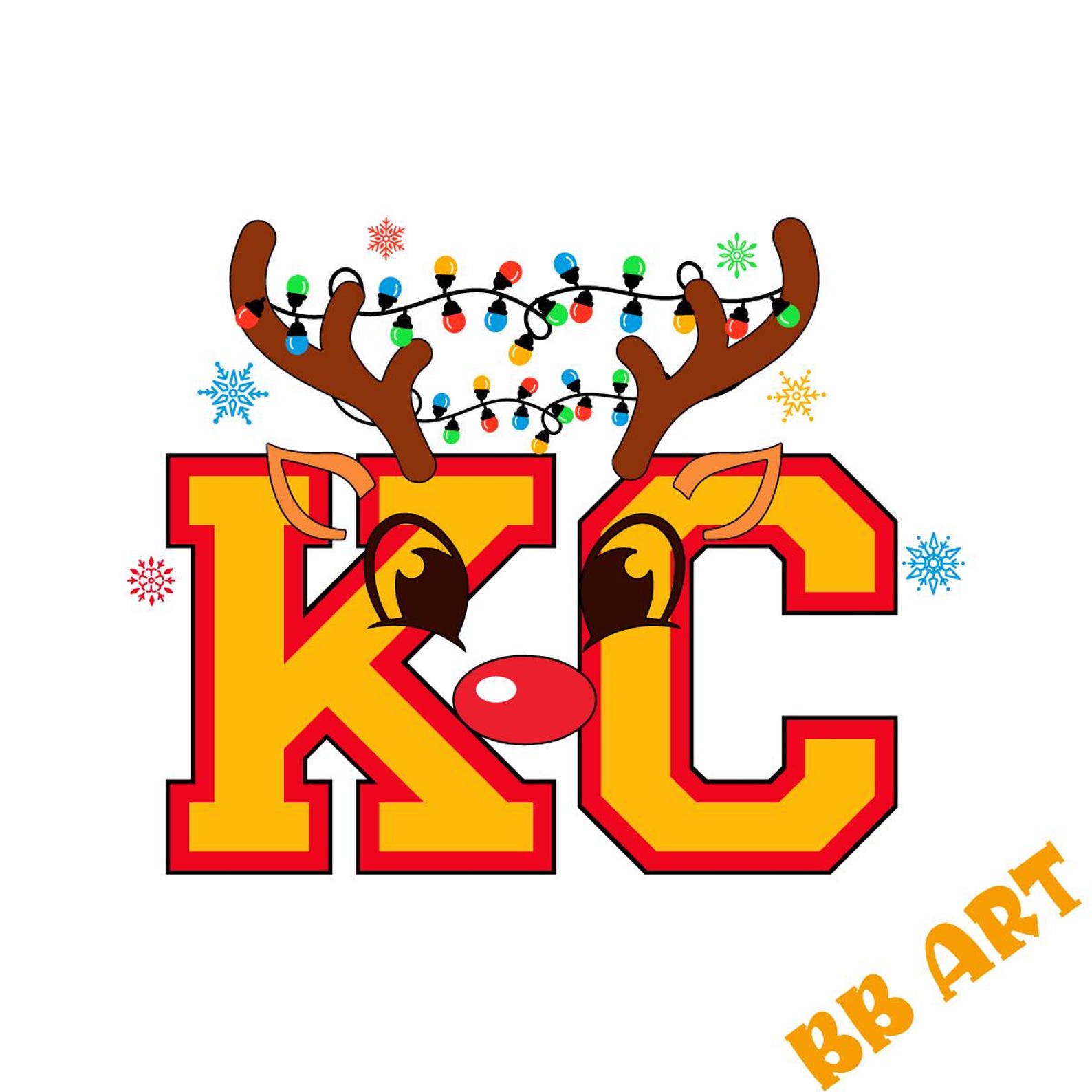 Reindeer Football Svg, KC Santa Svg, Chiefs Christmas Svg, Winter ...