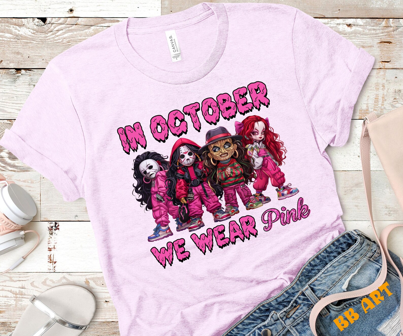 Chibi Horror Characters Png, Thug Life Lady Halloween Png, Horror Movie ...