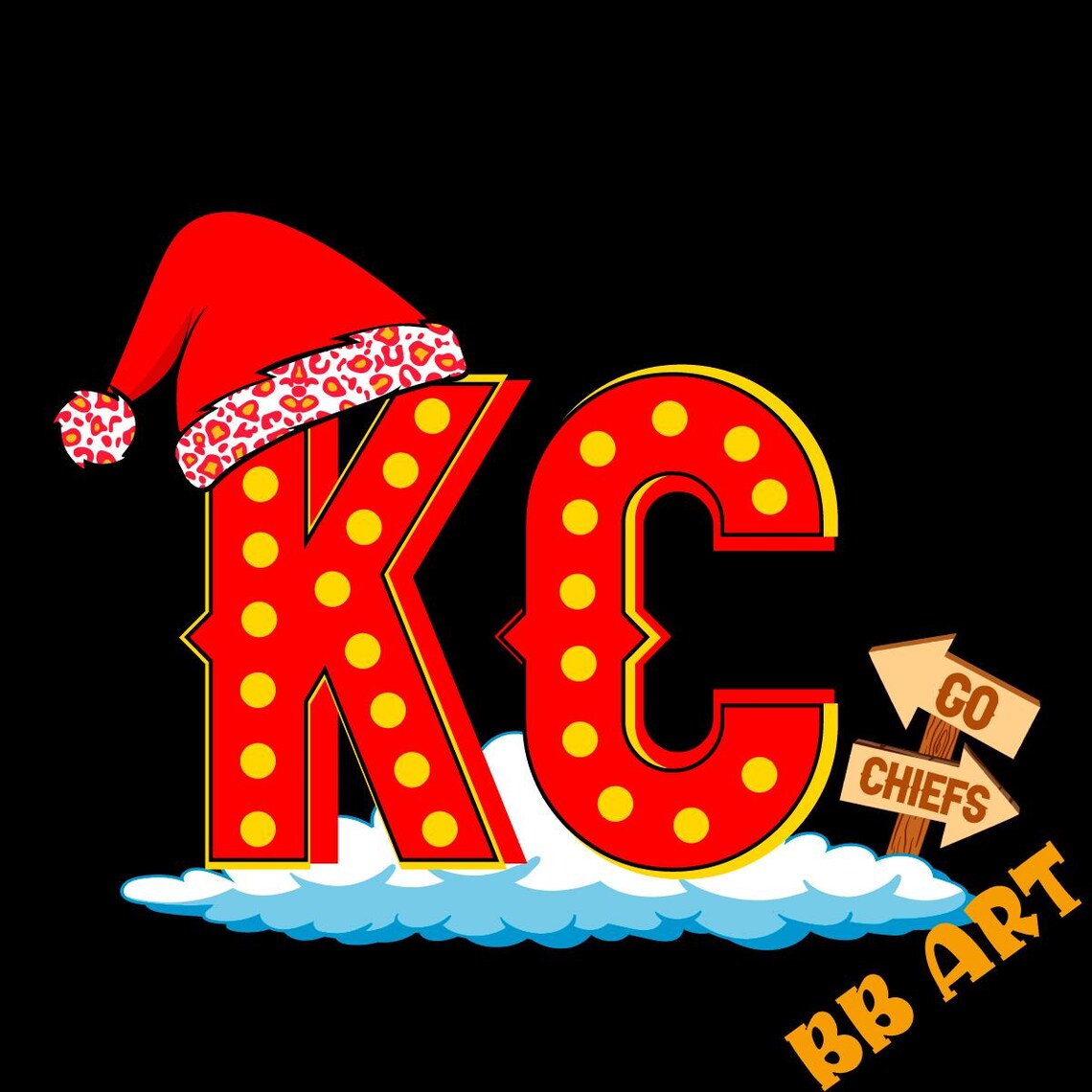 KC Santa Svg, Chiefs Christmas Svg, Winter Kansas City File, Football ...