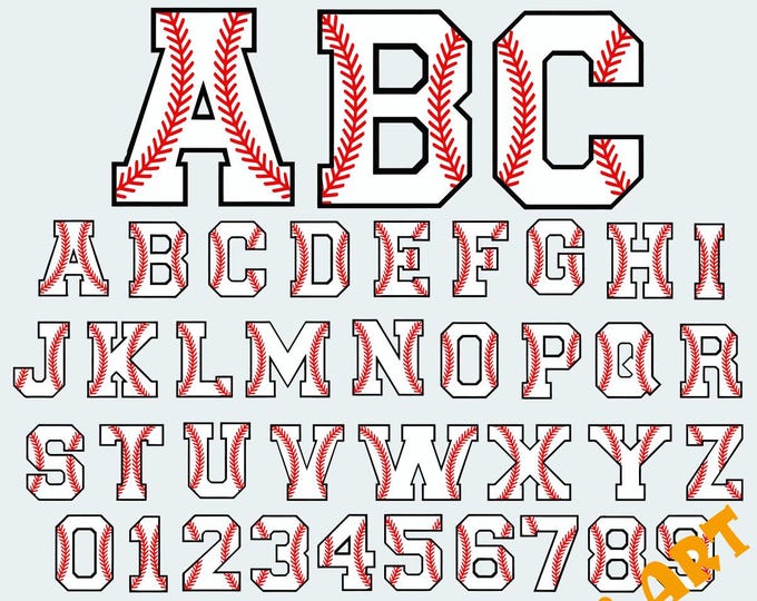 Baseball Font Svg, Baseball Font Bundle, Baseball Alphabet Letters Svg ...