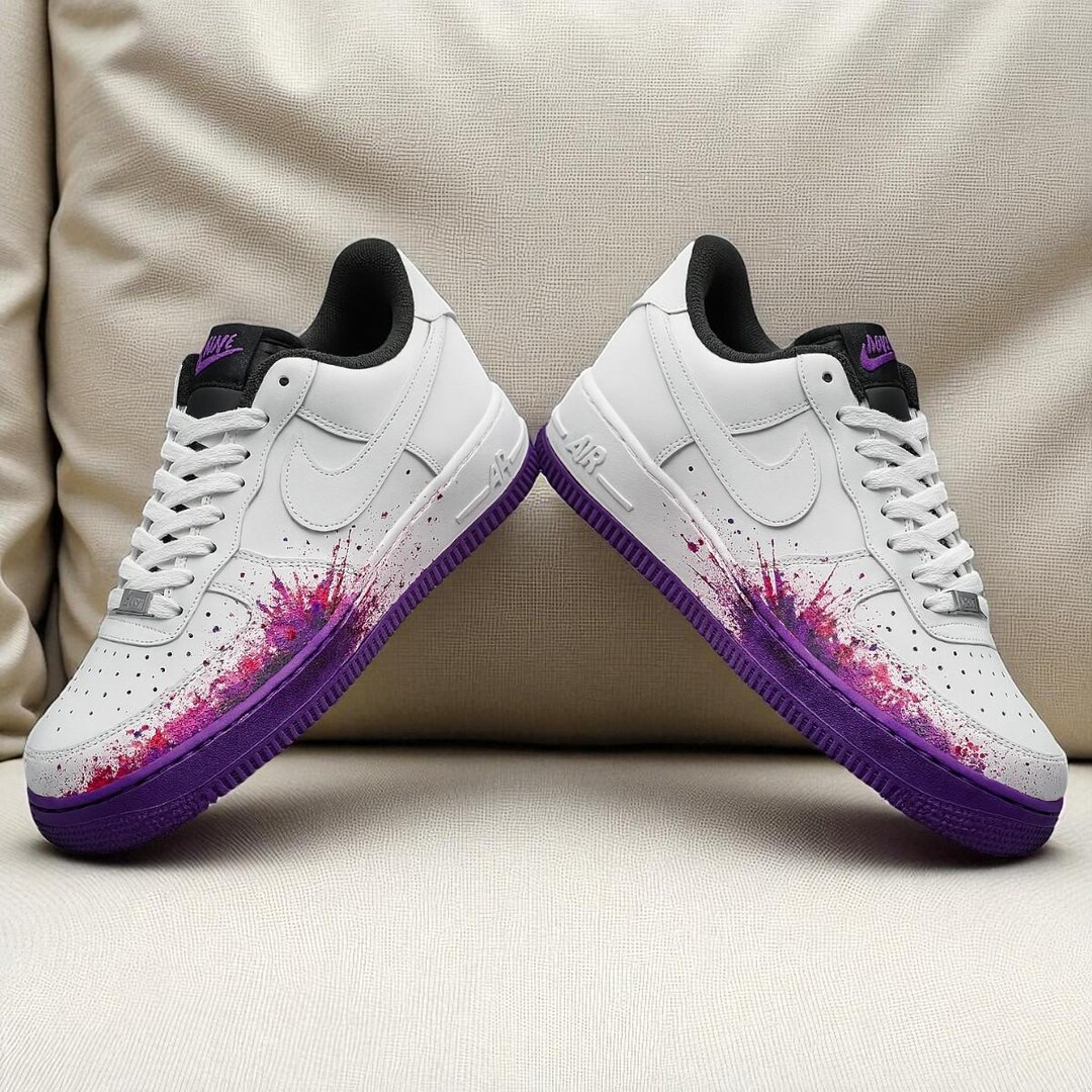 Purple Splash Custom Air Force 1, Purple Air Force 1, Streetwear Custom ...