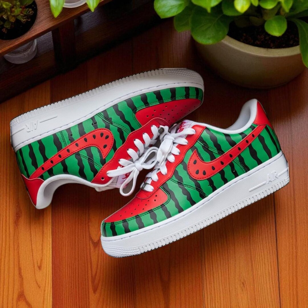 Watermelon Custom Air Force 1, Tropical Summer Fruit Sneakers, Custom ...