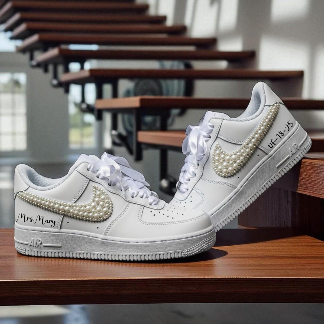 Personalized Pearl Wedding Sneakers, Wedding Personalized Sneakers ...