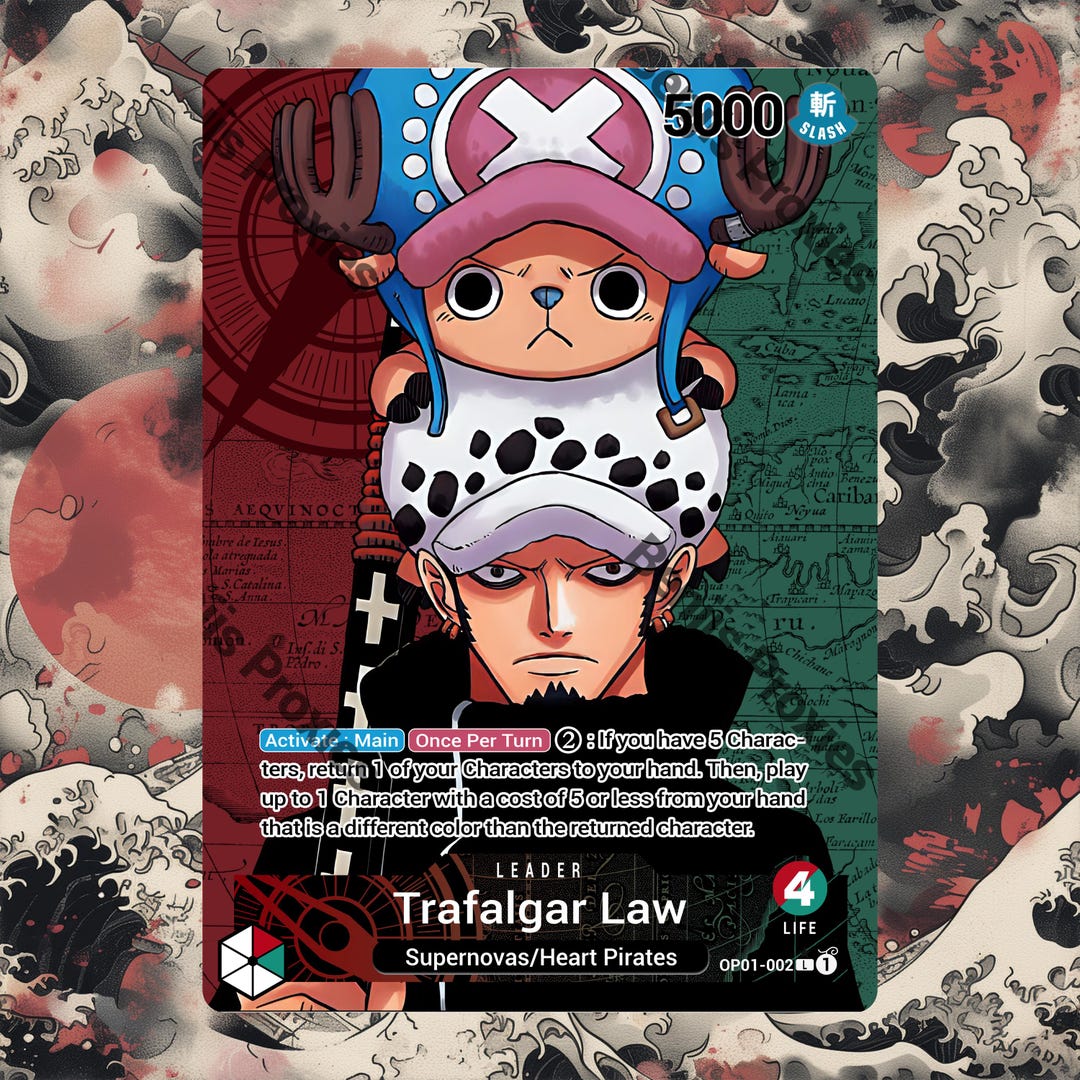 Trafalgar Law (red/green Version) - Alternate Token - One Piece CG - Etsy