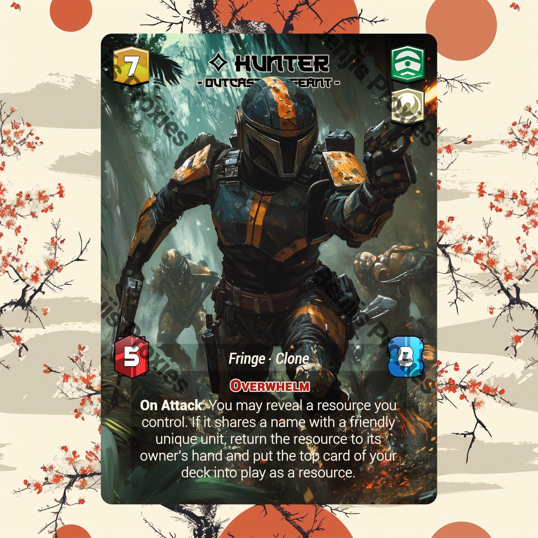 Hunter Outcast Sergeant foil With Text Alternate Leader Token Star Wars Unlimited - Etsy