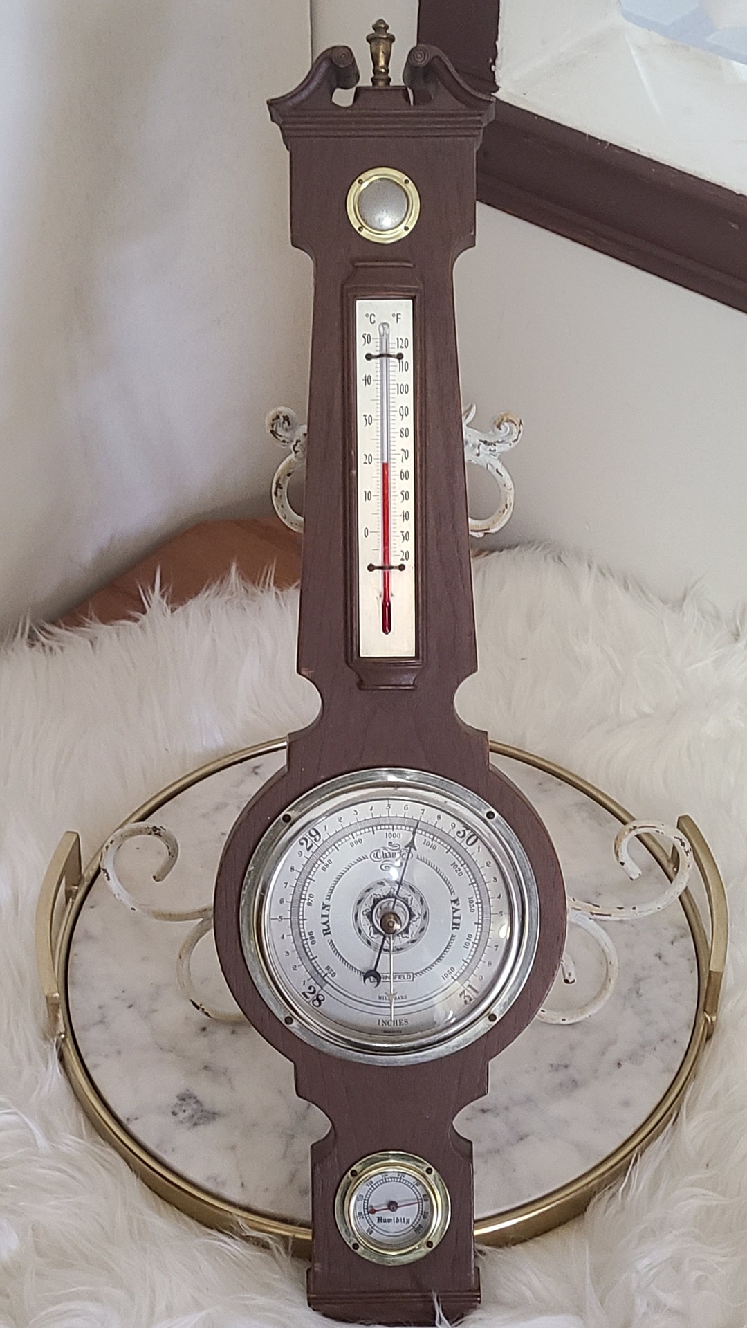Vintage Springfield Weather Station 24 Wall Barometer Thermometer ...