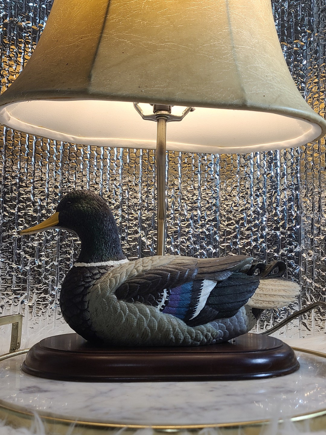 Rare Rustic Cabin Vintage Wooden Mallard Duck Decoy Desk Table Lamp ...