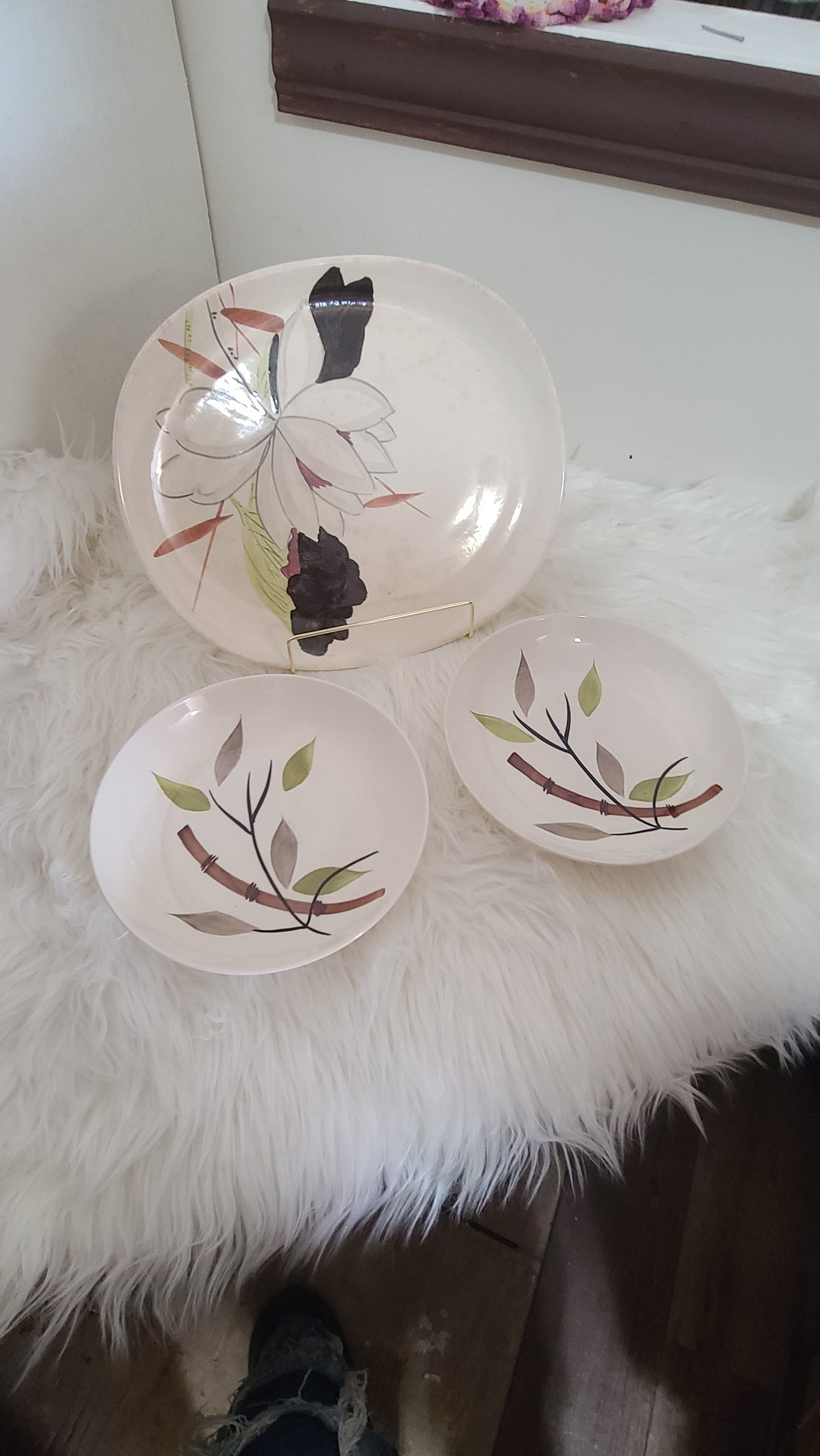 Stetson China Bamboo Oval Serving Platter Japanese Design Mid-century Asian 1950s Vintage ...