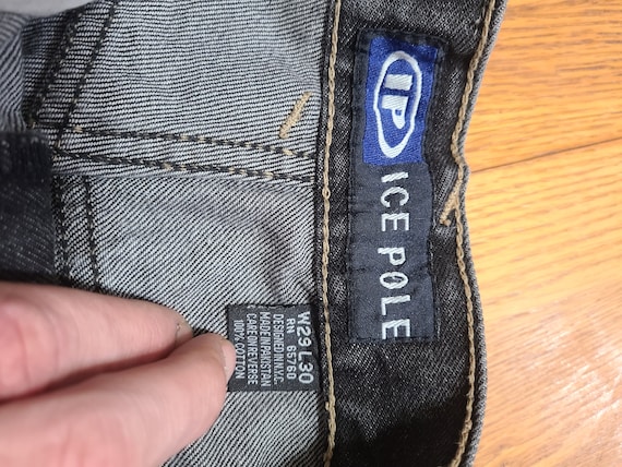 Rare Mens Vintage Ice Pole Black Denim Jeans 29x30 Ba… - Gem