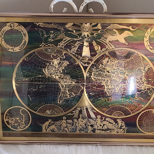 Gold Foil World Map - Etsy