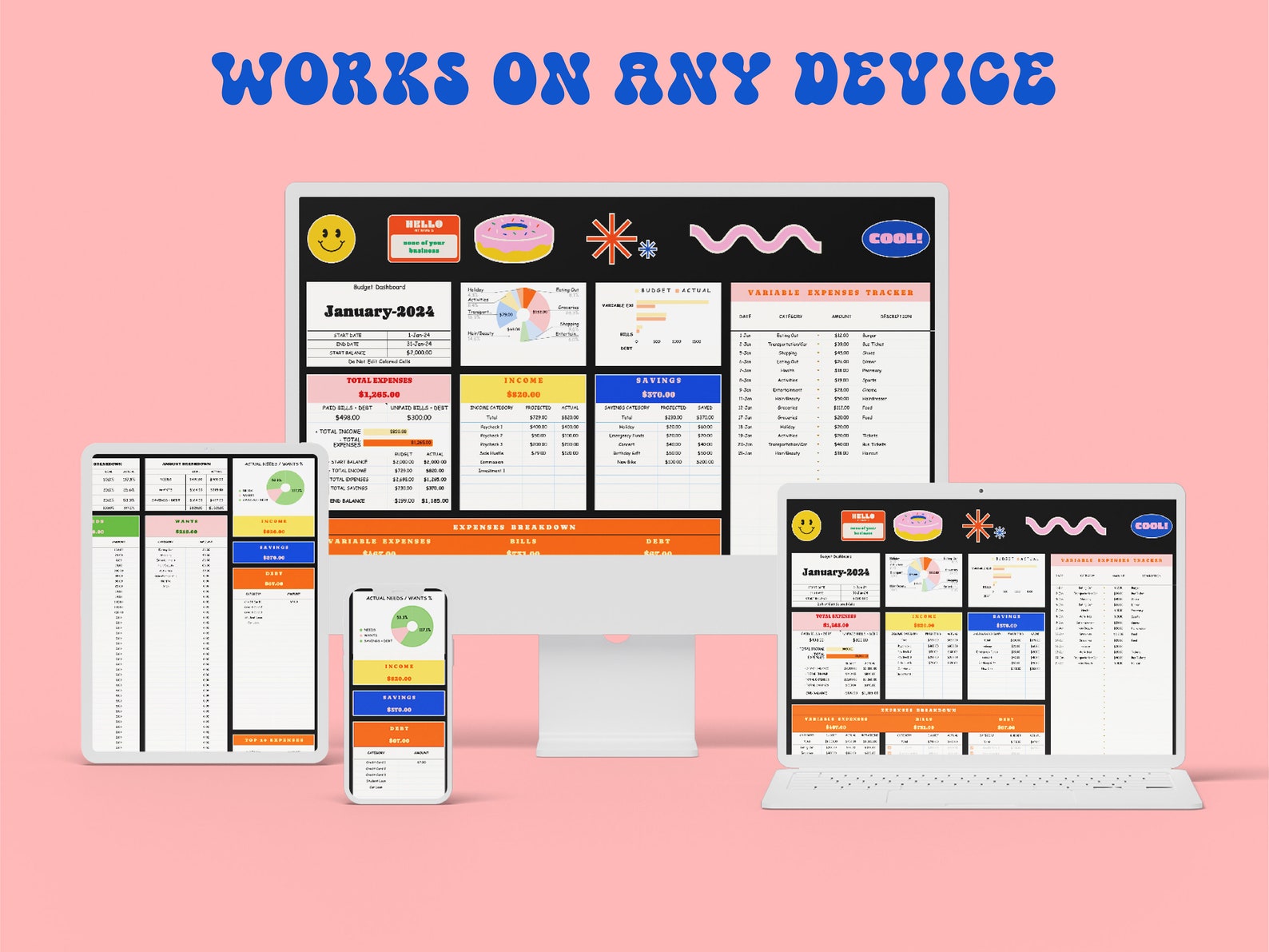 Retro Bill Calendar, Smart Calendar Google Sheets, Subscription Tracker ...