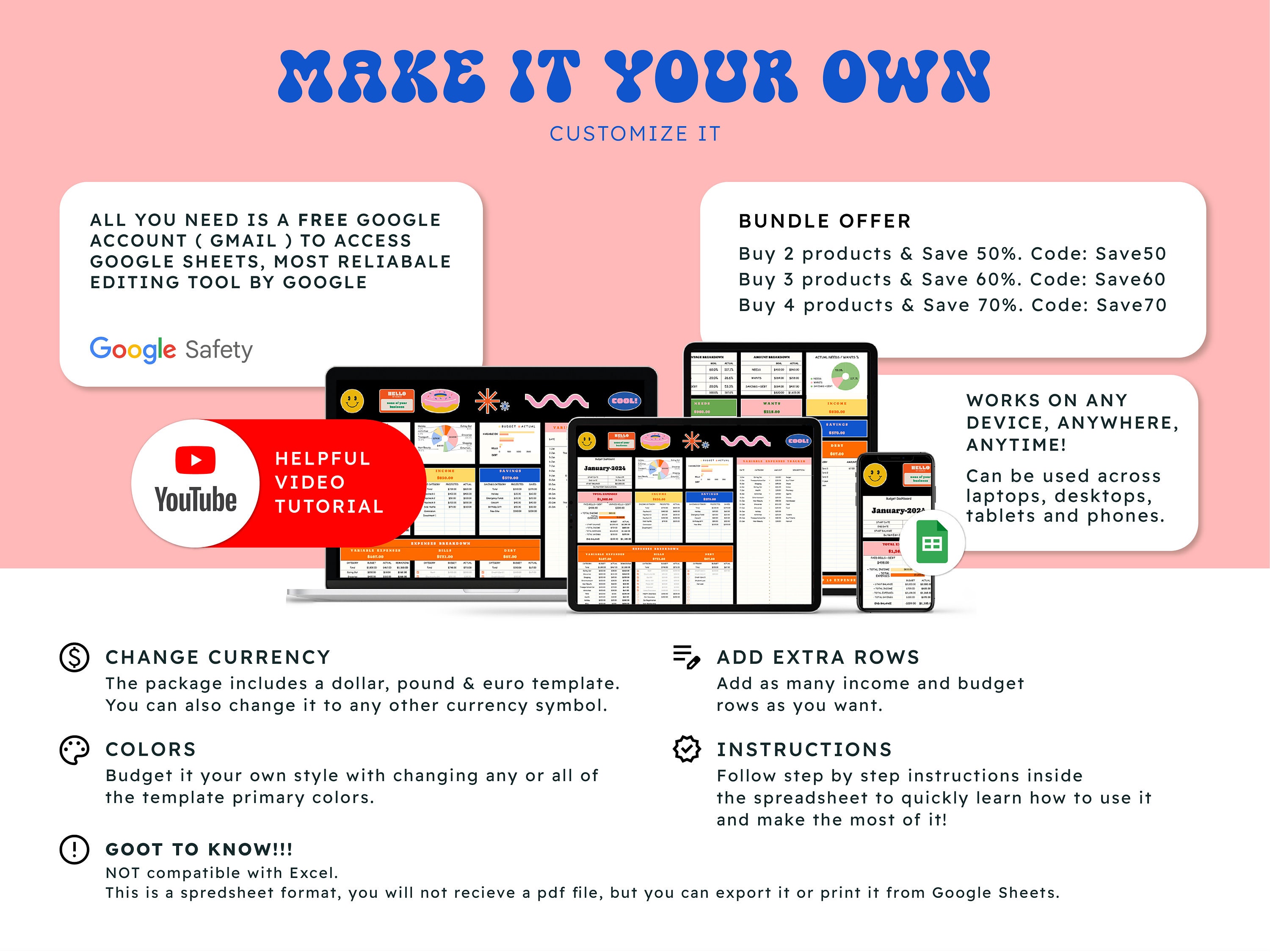 Retro Bill Calendar, Smart Calendar Google Sheets, Subscription Tracker ...