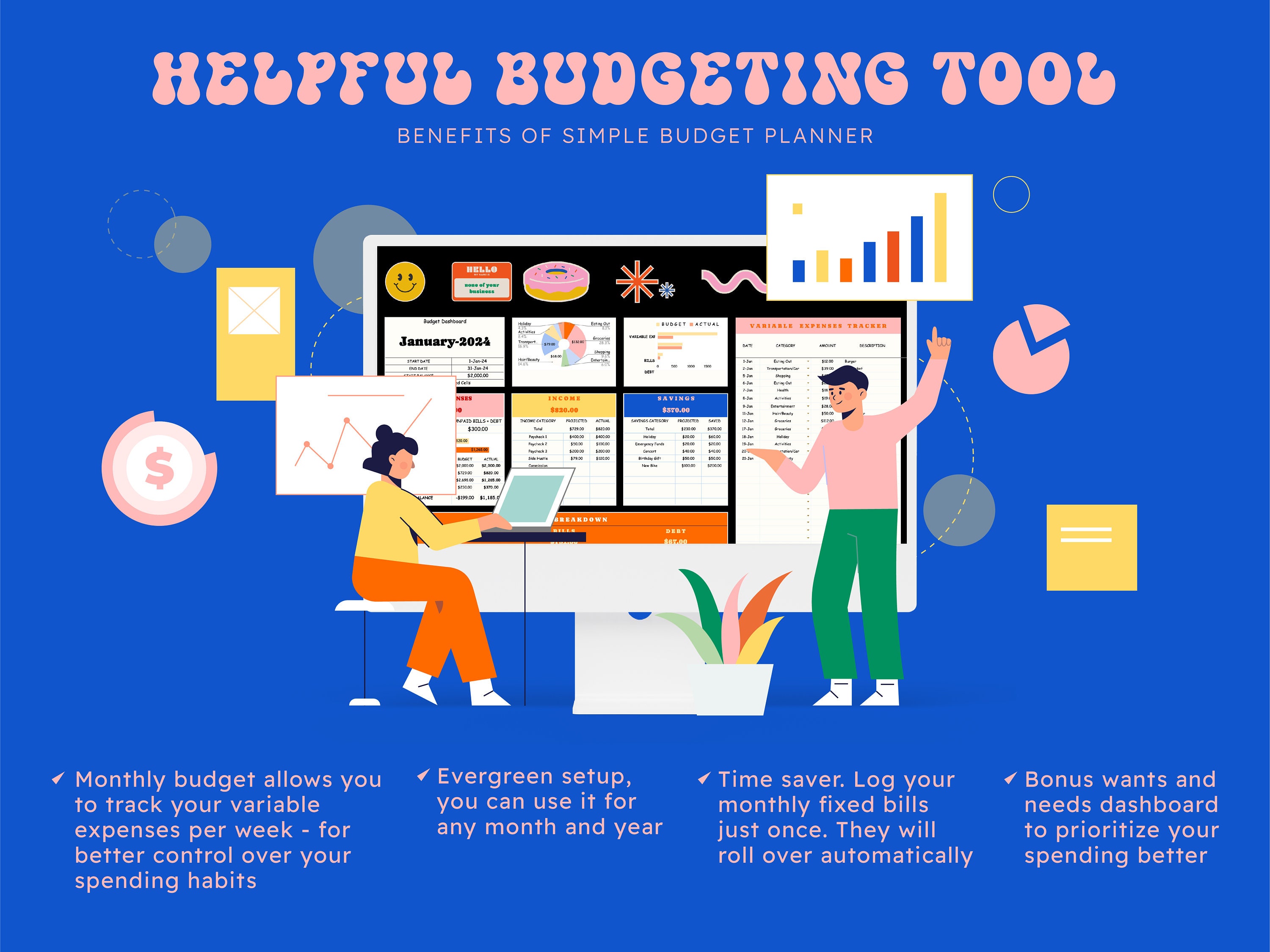 Retro Bill Calendar, Smart Calendar Google Sheets, Subscription Tracker ...