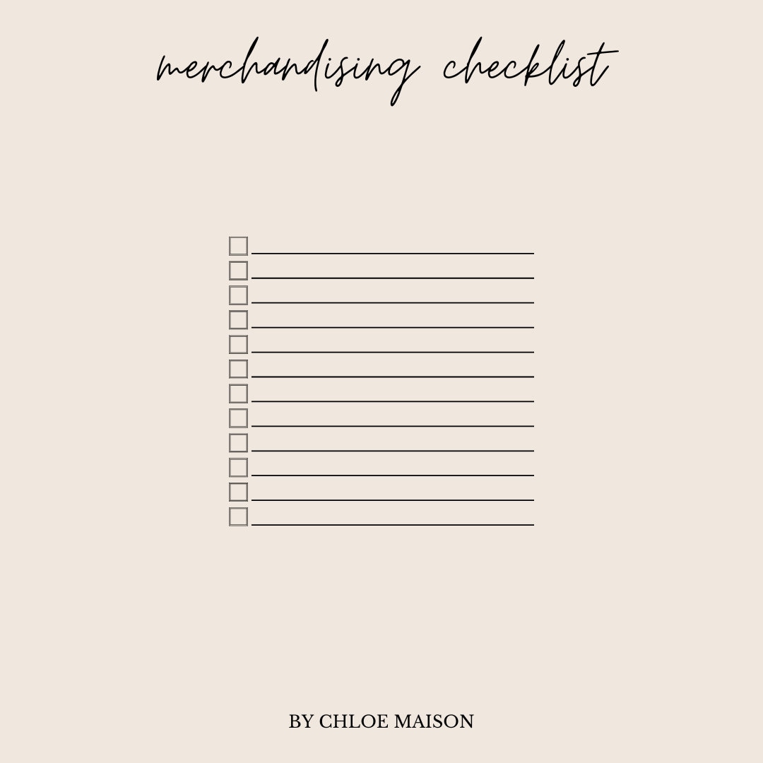 Merchandising Checklist - Etsy