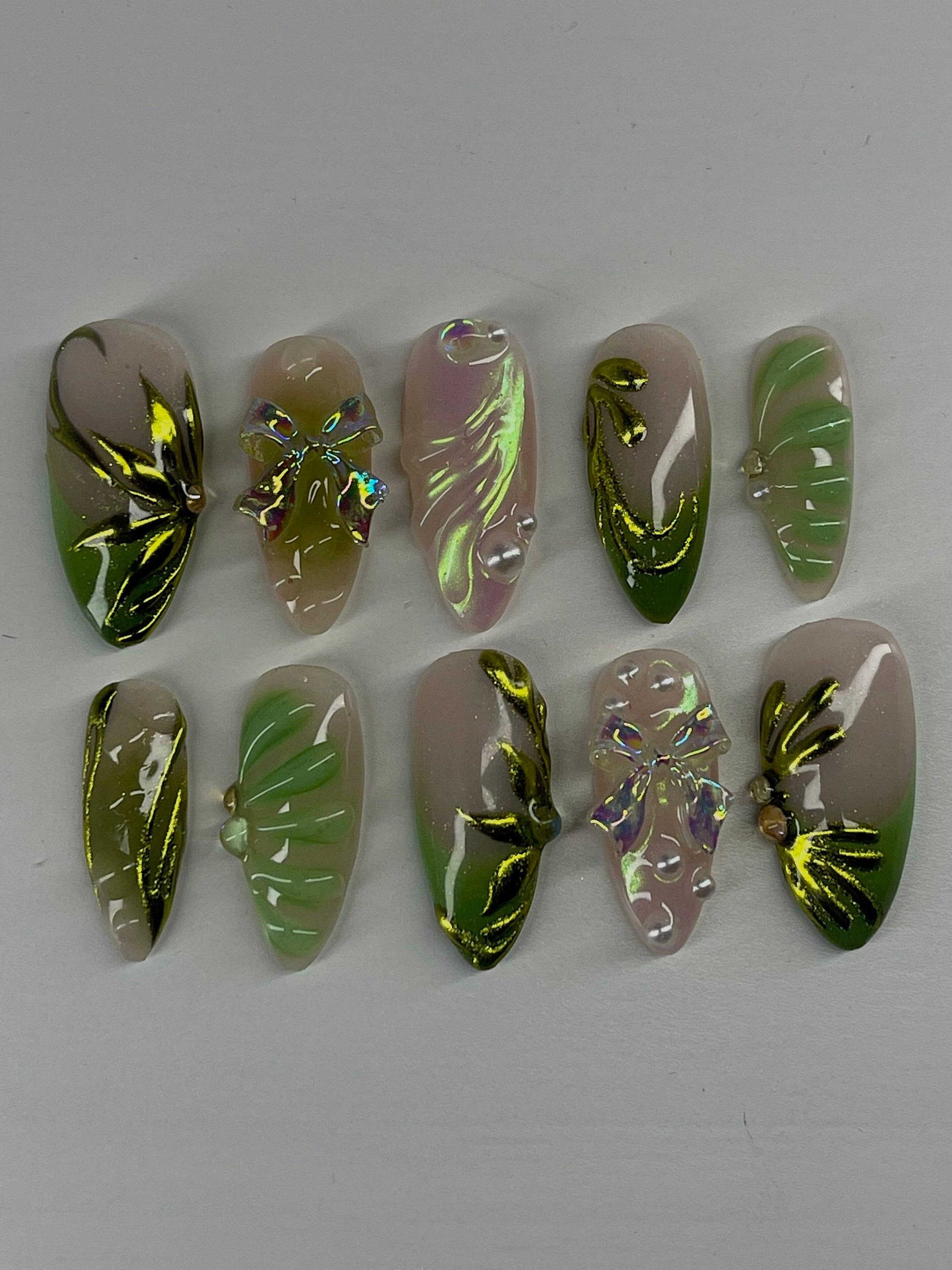 Forest Fairy - Custom Made Press-on Nail KIT (READ DESCRIPTION) - Etsy