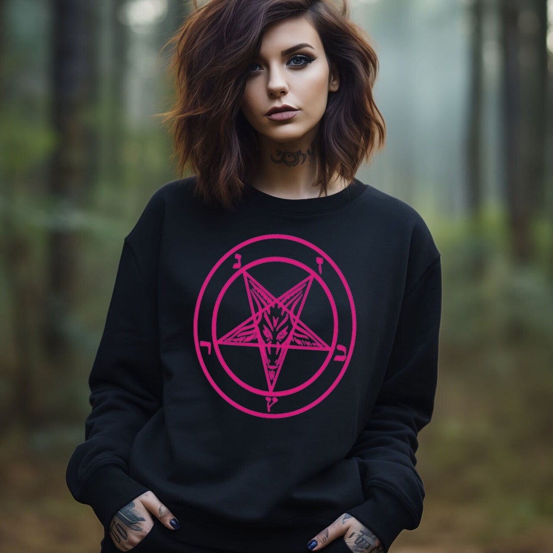 Pink Sigil of Baphomet, Pentagram, Satanic, Sweatshirt - Etsy
