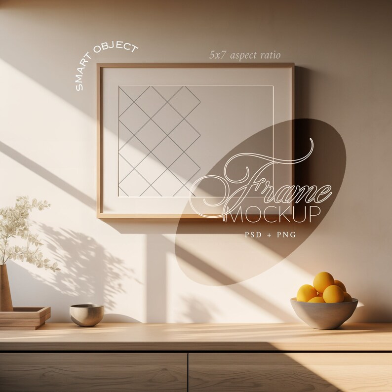 5x7 Horizontal Mockup Frame Template for Art Display | Contemporary ...